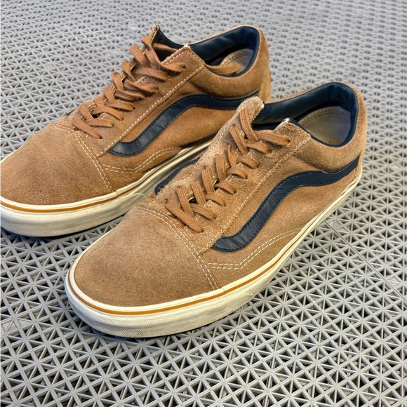 Vans | Shoes | Vans Mens Tan Suede Sneakers With Black Accents | Poshmark